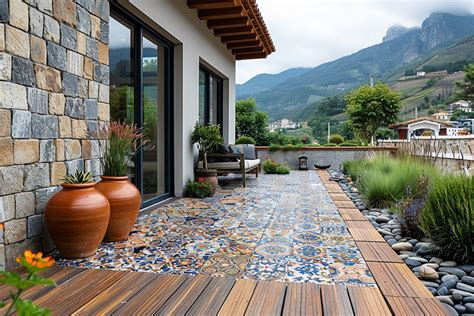 Créer Une Terrasse Unique Avec Deux Types De Carrelage Différents