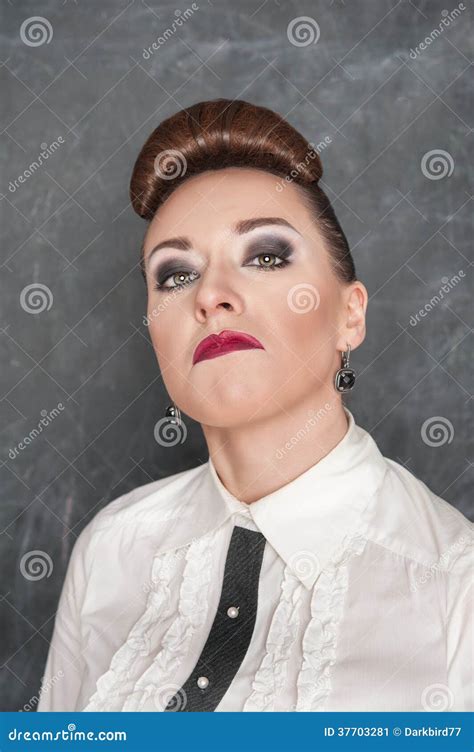 Woman With A Disdainful Expression Stock Image Image Of Disdain