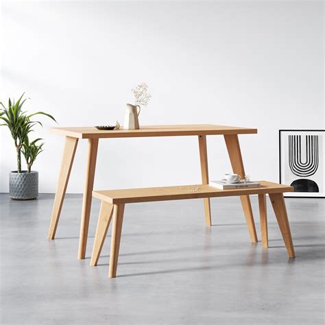 Solid Oak Dining Table And Benches Rust And Oak