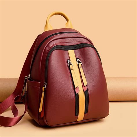2024 New Women Backpack High Capacity Pu Leather Backpack Fashion Brand