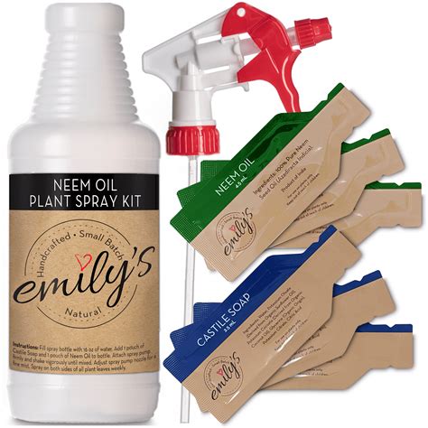 Emilys Naturals Neem Oil Spray For Plants Spray Kit Makes 48oz Of