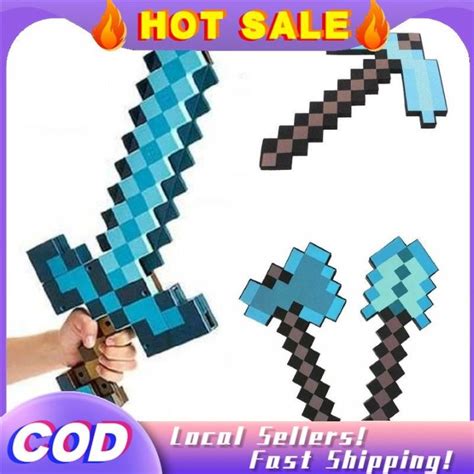 【codready】 Minecraft Toy Foam Pickaxe Gun Hamaxe Action Figure Prop