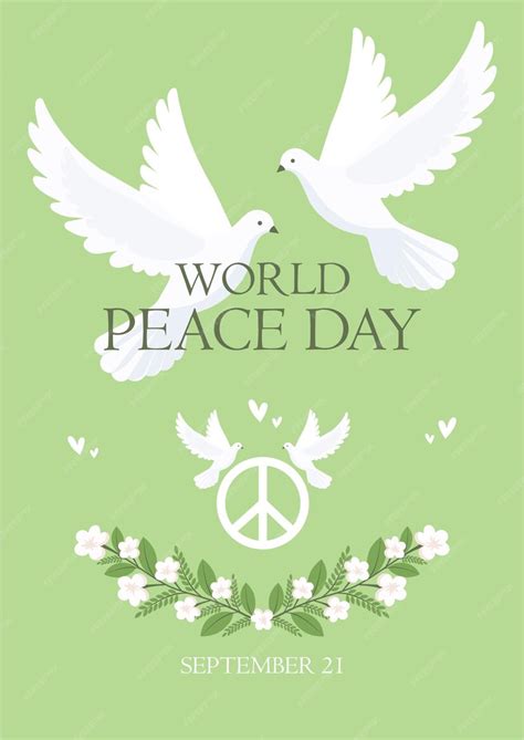 Premium Vector Happy World Peace Day Minimalistic Flat Flyer Design