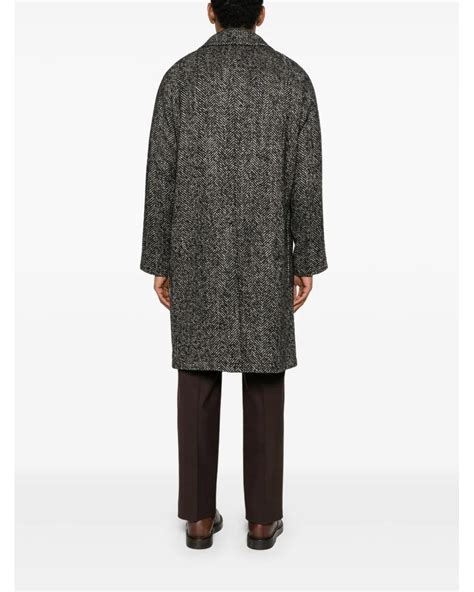 Tagliatore Loyds Herringbone Pocket Coat In Grey For Men Lyst Uk