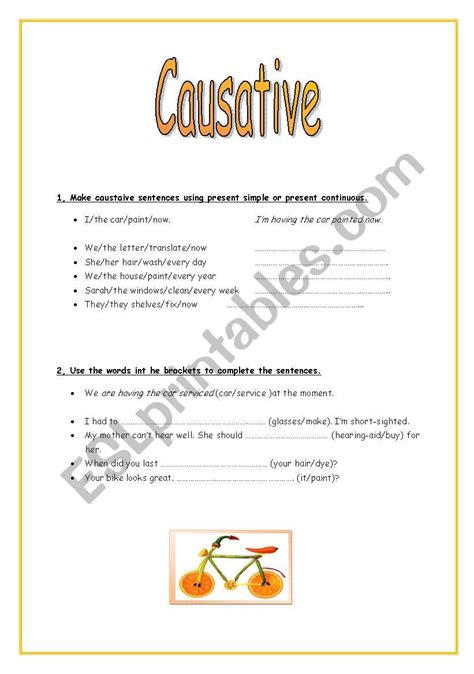 Causative Esl Worksheet By Kukoadri
