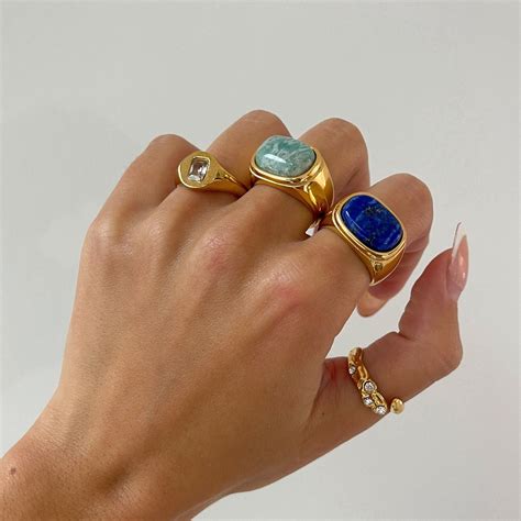 Mira Chunky Gold Agate Ring Spiral Jewelry Agate Jewelry Jewelry