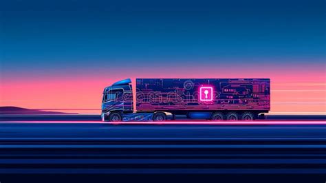 Encryption Of Logistics Trucks For Data Integrity And Reliability Stock