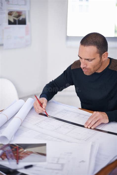 Man Architect And Floor Plan Or Drawing Design As Property Blueprint
