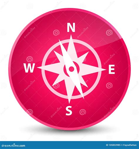Compass Icon Elegant Pink Round Button Stock Illustration Illustration Of Button Icon 105853985
