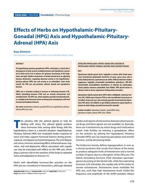 Pdf Effects Of Herbs On Hypothalamic Pituitary Gonadal Axis Hpg And