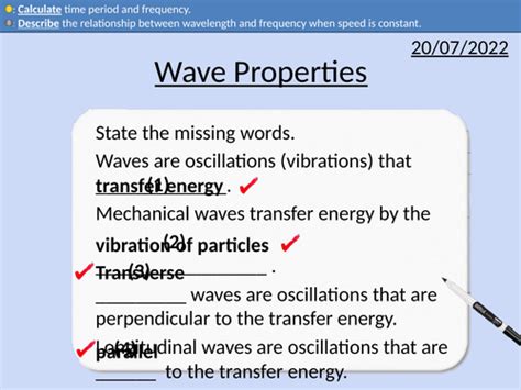 Gcse Ocr Physics P5 1 Wave Behaviour Teaching Resources