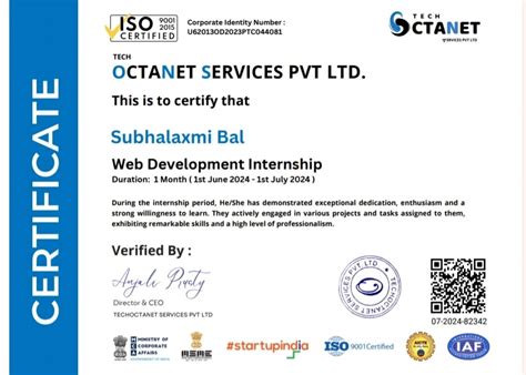 Subhalaxmi Bal On Linkedin Webdevelopment Intership