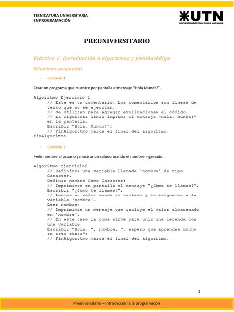 Soluciones Tp 1 Secuenciales Utn Frm Pdf Celsius Algoritmos