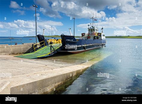 The Vehicle Ferry The Mv Eynhallow At The Slipway On The Island Of