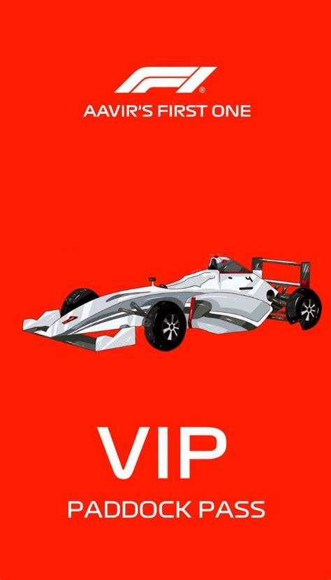 Editable Formula Paddock Pass F1 Grand Prix Custom F1 Digital