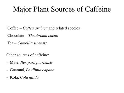 Ppt Thursday Lecture Plant Beverages With Caffeine Powerpoint