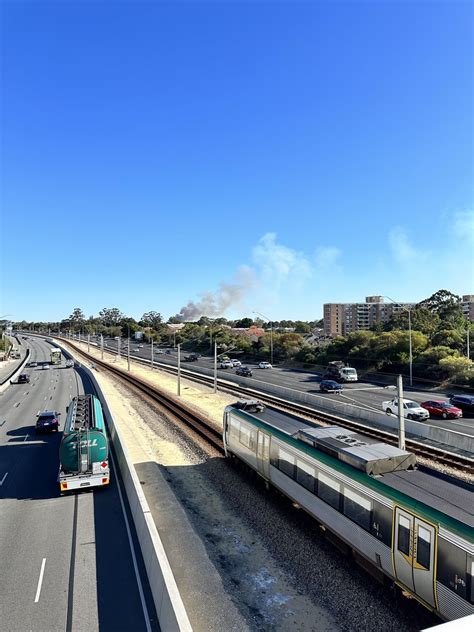 What S On Fire Fwy Overpass Facing South R Perth