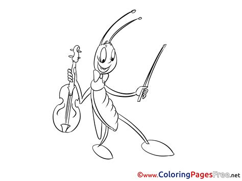 Grasshopper Free Colouring Page Download