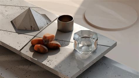 Simple 3d Geometric Iftar Table Representation Stock Illustration