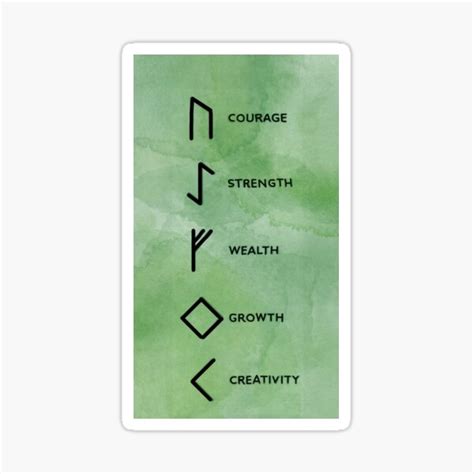 Bind Runes Courage Strength Wealth Growth Creativity Sticker For