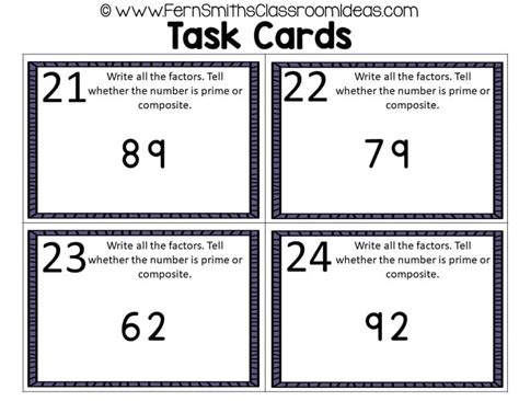 Factors Multiples And Patterns Task Cards For Fourth Grade Bundle