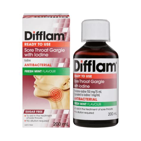 Difflam Sore Throat Gargle With Iodine Difflam