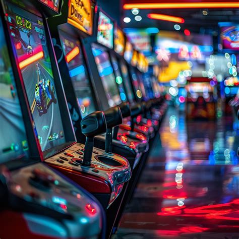 Free Vibrant Arcade Hall Image Arcade Gaming Neon Download At