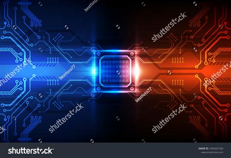 Abstract Technology Chip Processor Background Circuit Stock Vector