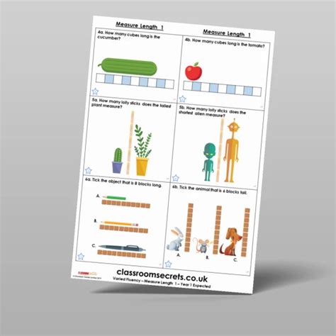 Year 1 Measure Length Using Objects Varied Fluency Resource Classroom Secrets