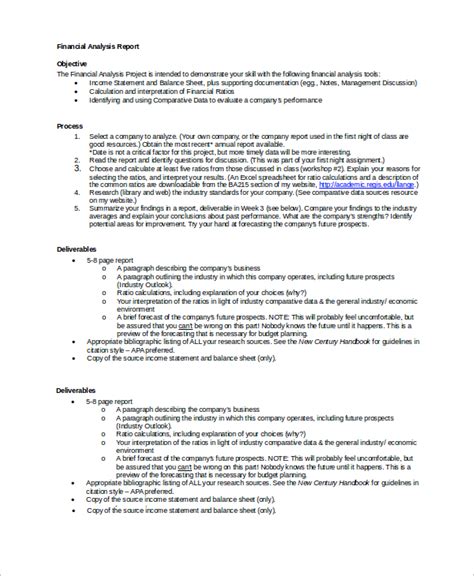 How To Write A Financial Analysis Report Example Design Talk