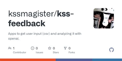 Github Kssmagister Kss Feedback Apps To Get User Input Csv And
