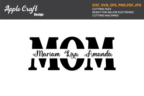 Mom Monogram Svg Design Graphic By Apple Craft · Creative Fabrica