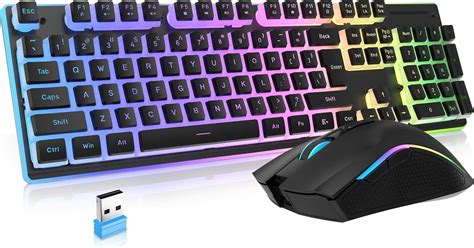 Felicon Wireless Keyboard Mouse Combo 3650mah Rechargeable Rgb Full Size With Translucent