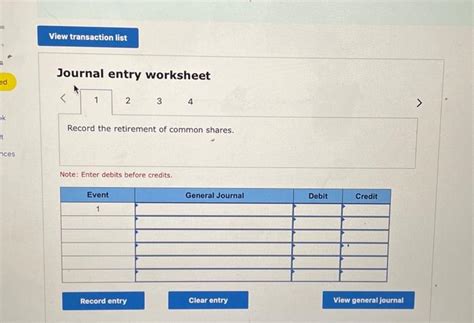 Solved Rnjournal Entry Worksheet 4 Record The Retirement