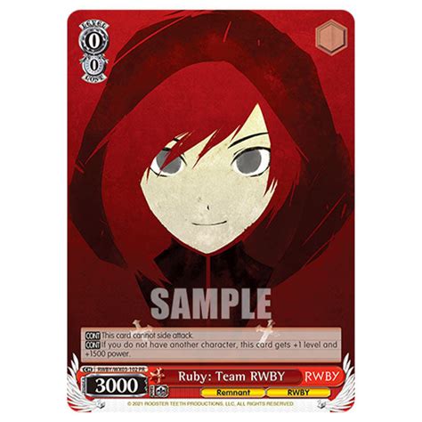 Weiss Schwarz Rwby Ruby Team Rwby Pr Rwbywx03 102