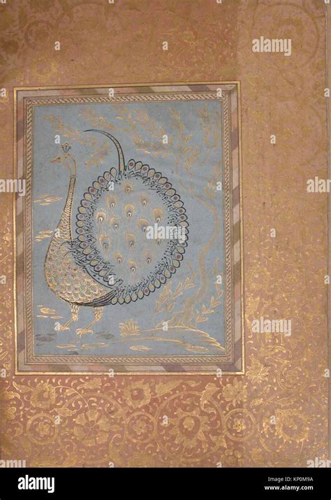 Calligraphic Composition In Shape Of Peacock Folio From The Bellini