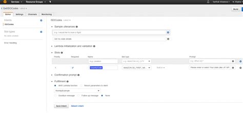 aws lex developing a simple chat bot