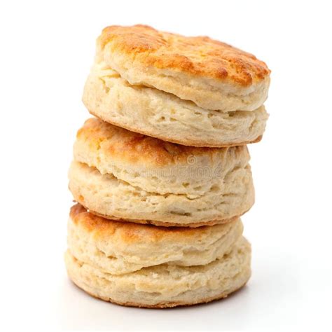 Stack Of Flaky Biscuits Isolated On White Background Stock Illustration