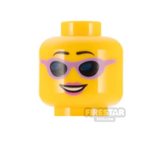 Lego Minifigure Head Lopsided Smile And Sunglasses