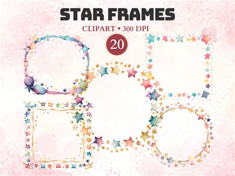 Star Frame Clipart Watercolor Border Clipart Space Universe Png