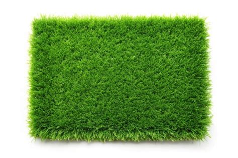 Square Of Green Grass Field Over White Background Premium Ai