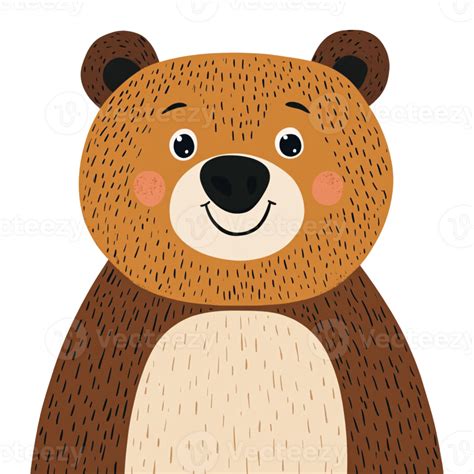 Cute Bear Face Illustration 55186633 Png