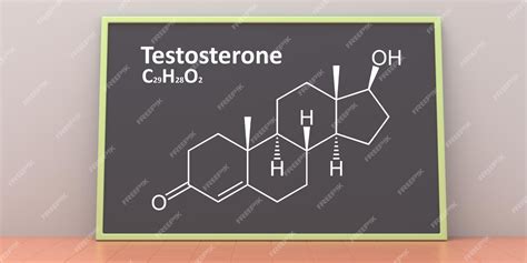 Premium Photo Testosterone Structural Chemical Formula Drawing On