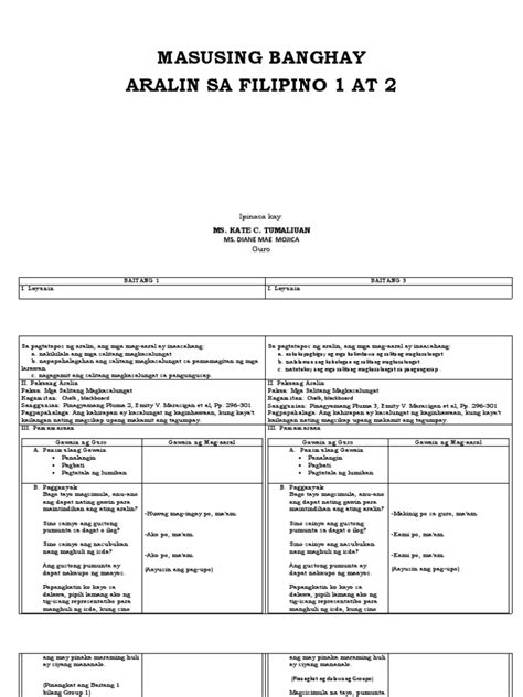 Lesson Plan Template Multigrade Pdf