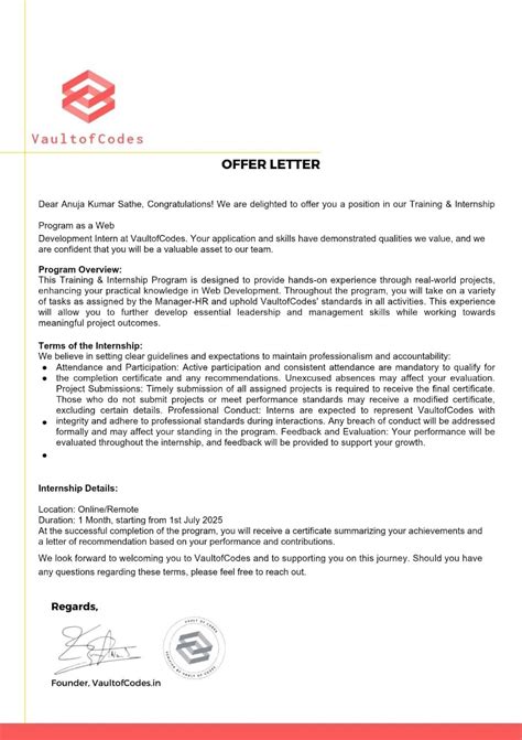 Webdevelopment Internshipexperience Vaultofcodes Learningbydoing