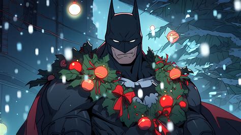 Batman Christmas Wreaths Desktop Wallpaper Batman Wallpaper