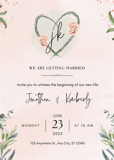 Canva Wedding Invitation Templates 60 Photos