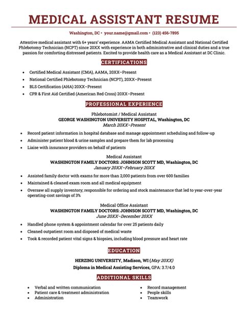 Entry Level Medical Assistant Resume Example And Tips