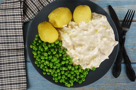 Cod Fish Casserole With Potatoes And Peas Crucible Cookware