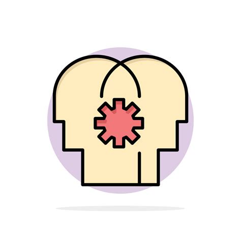Brain Control Mind Setting Abstract Circle Background Flat Color Icon